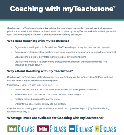 Info Sheet | Coaching with myTeachstone